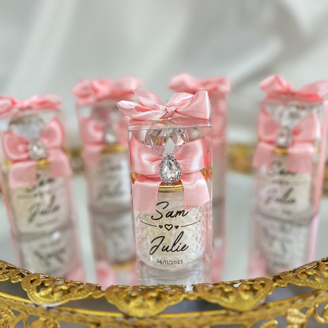 Personalized Bulk Wedding Favor Candles, Pink Bridal Shower Favors for ...