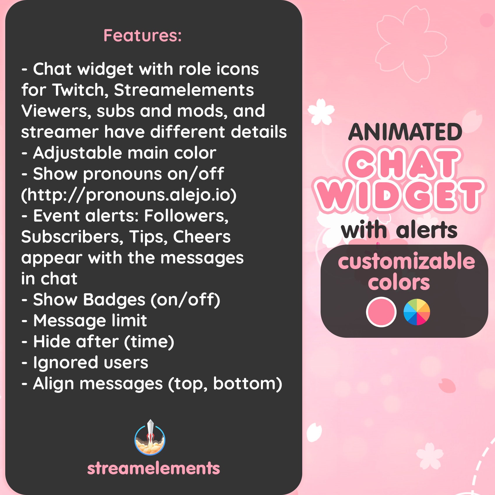 P2U Customizable Chat Widget Cherry Blossom Pink Sakura Stream - Etsy