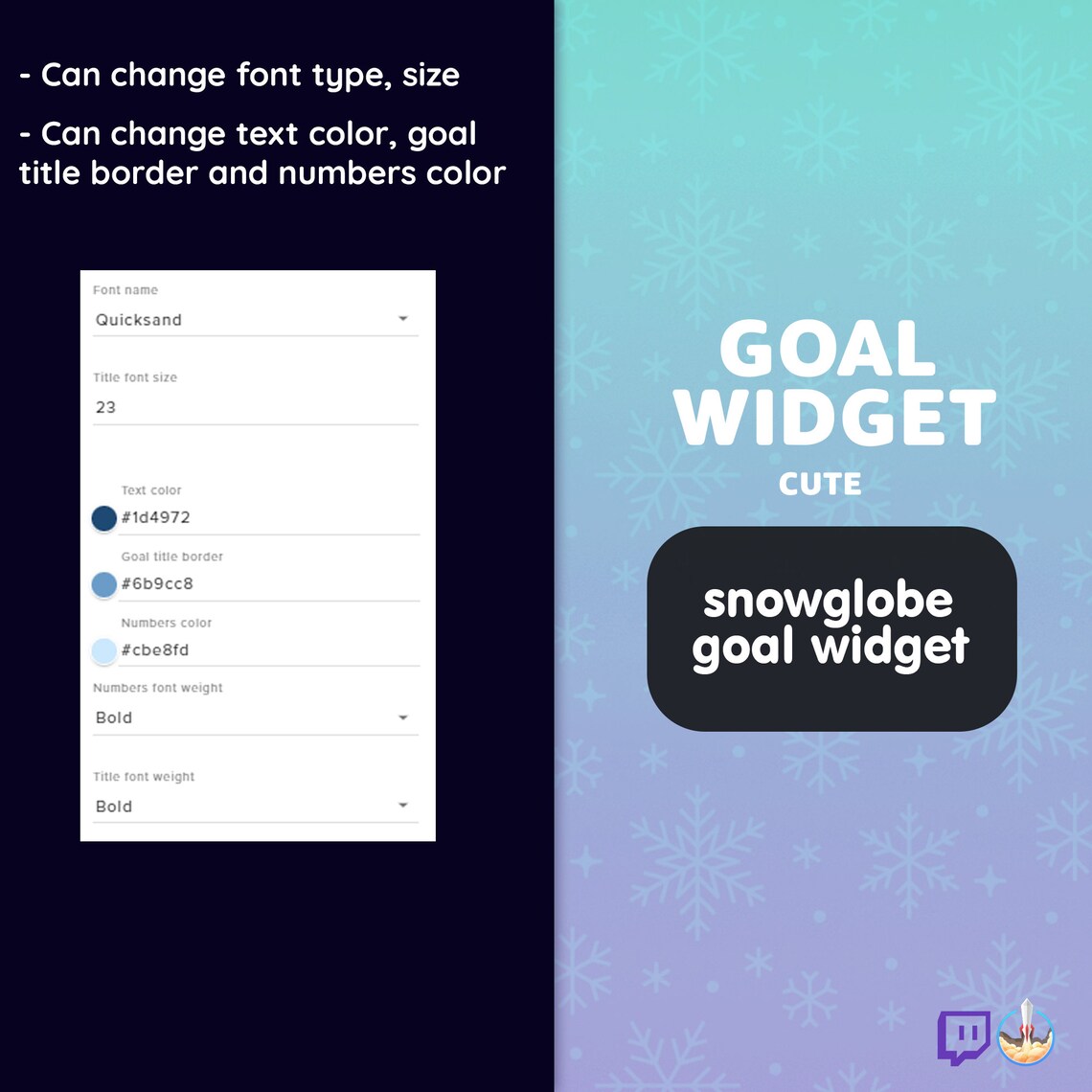 Christmas Snowglobe Goal Widget, Cute Stream Overlay (digital Download ...