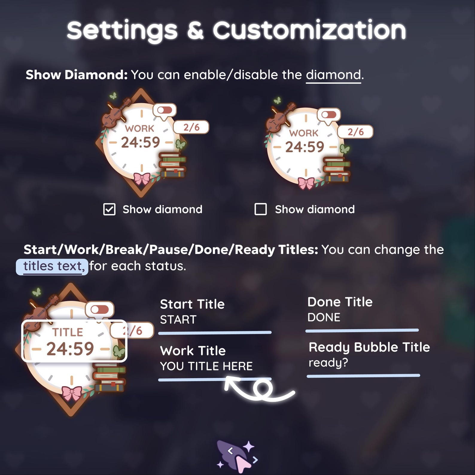 Light Academia Pomodoro Timer Widget | Streamelements, Twitch (digital ...