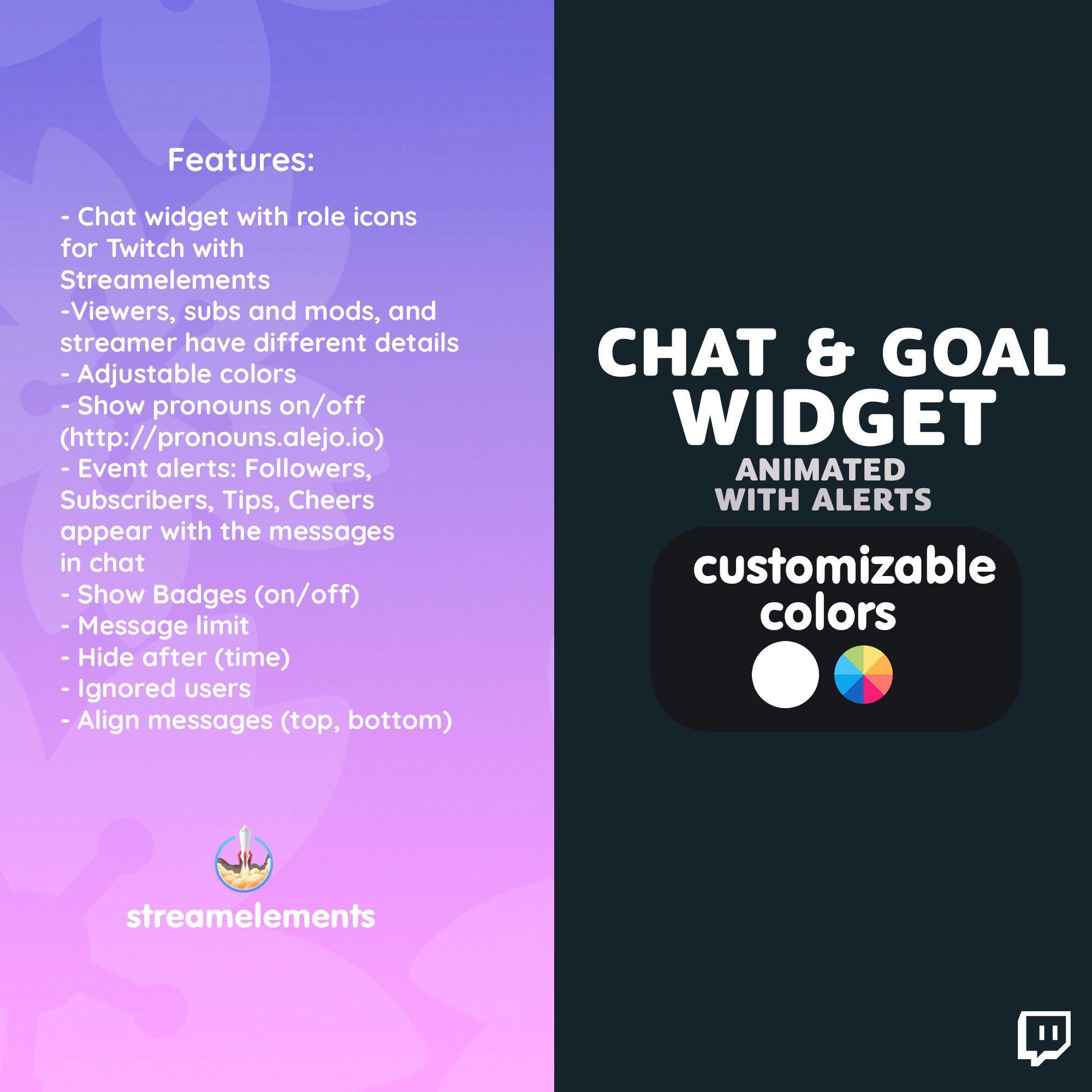 P2U Customizable Chat Widget Cat Ghost White Cute Streamelements L ...
