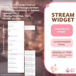 P2U Countdown Timer Widget Pink Cherry Blossom Flower Widget ...