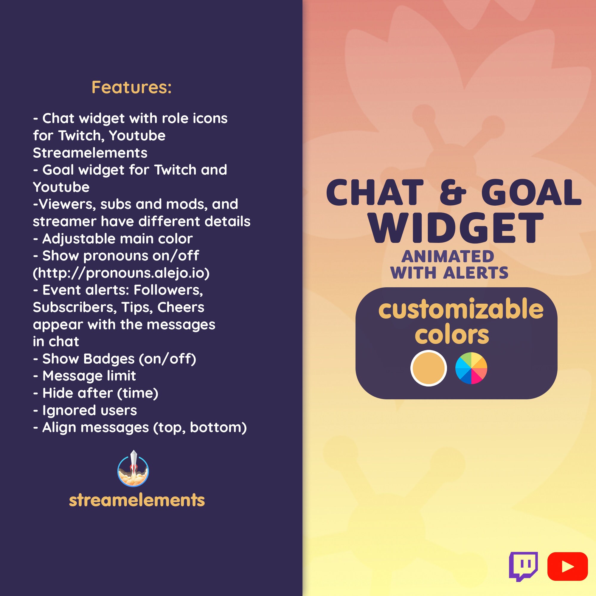 P2U Customizable Chat Widget Goal Frog Toad Lotus Flower Orange Leaf ...
