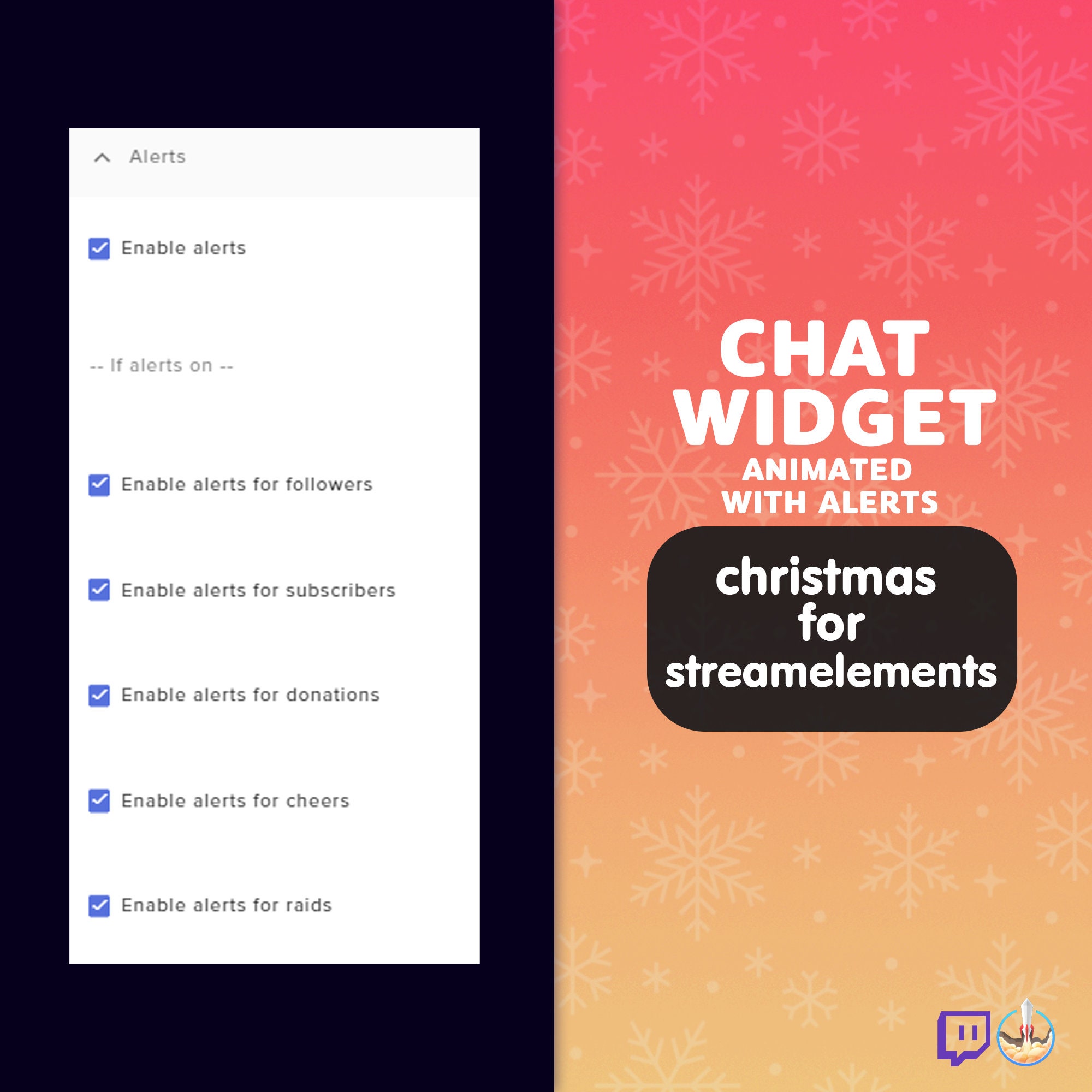 P2U Chat Widget Christmas Xmas Cute Gingerbread Santa Snowflake Cookie Stream Cute ...