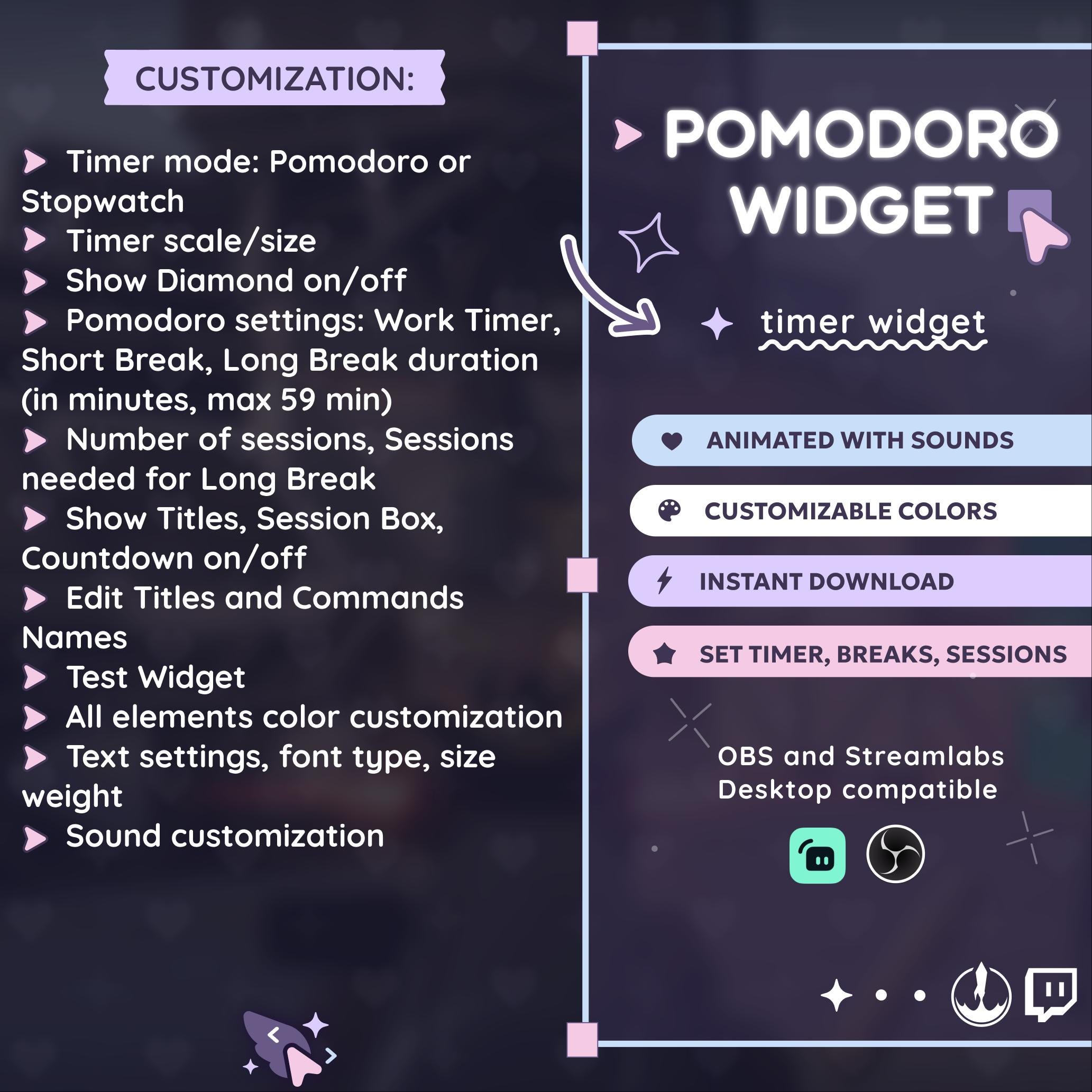 P2U Timer Pomodoro Stopwatch Widget L Cherry Blossom Flowe L Twitch L ...