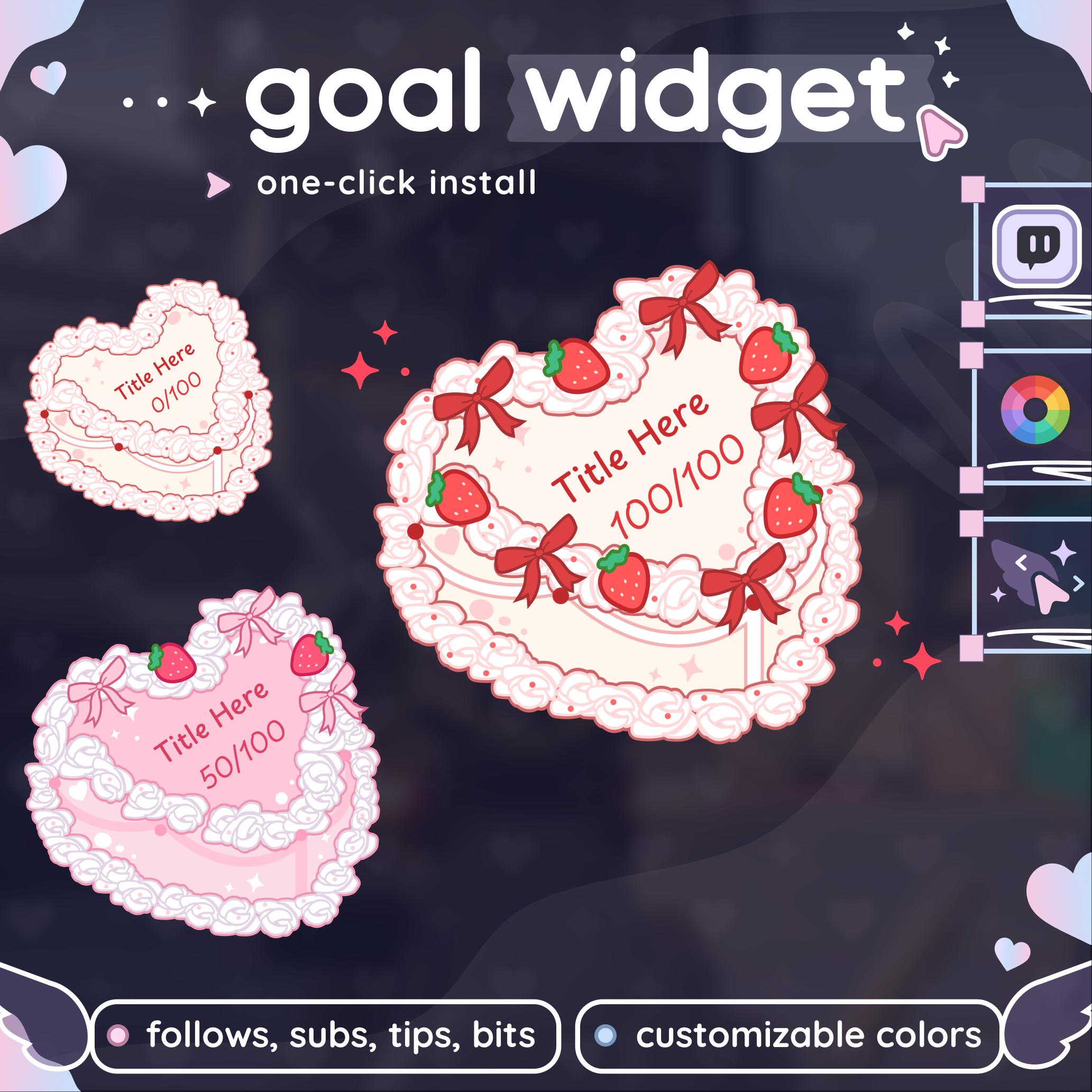 Heart Cake Animated Goal Widget | OBS, Streamelements & Streamlabs ...