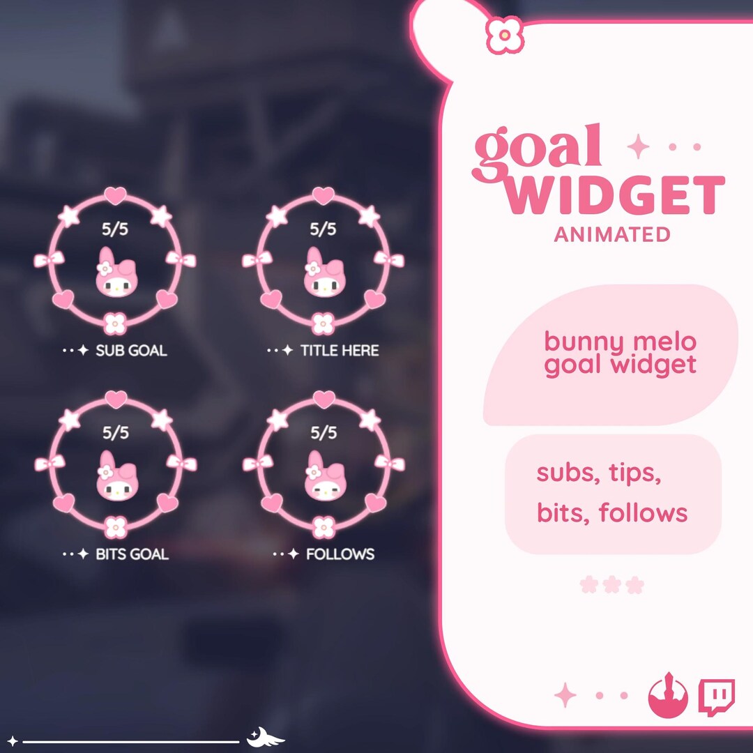 P2U Pink Rabbit Bunny Melo Round Goal Widget Kawaii Bunny Kitty Cute ...