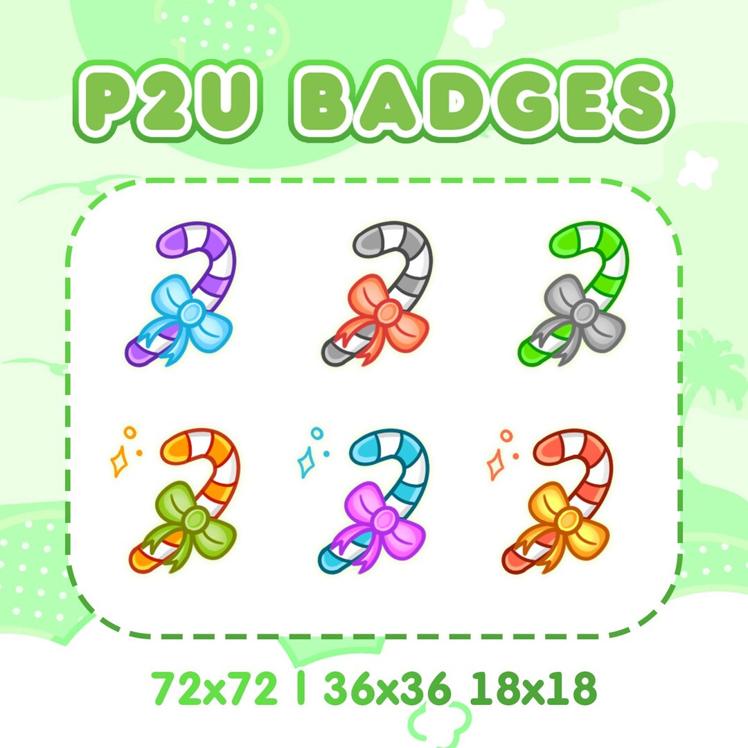 Xmas Candy Cane Christmas Cute Badges Bit Sub Badges Streamer Twitch - Etsy