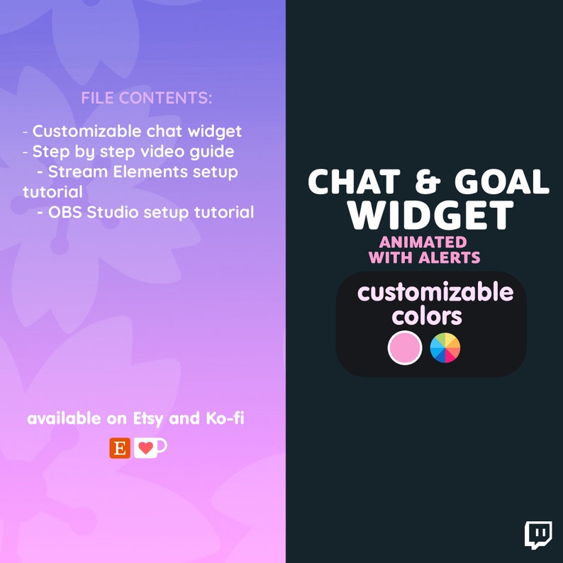 P2U Customizable Chat Widget Cat Ghost Pink Cute Streamelements L Widgets for Streamers L Custom ...