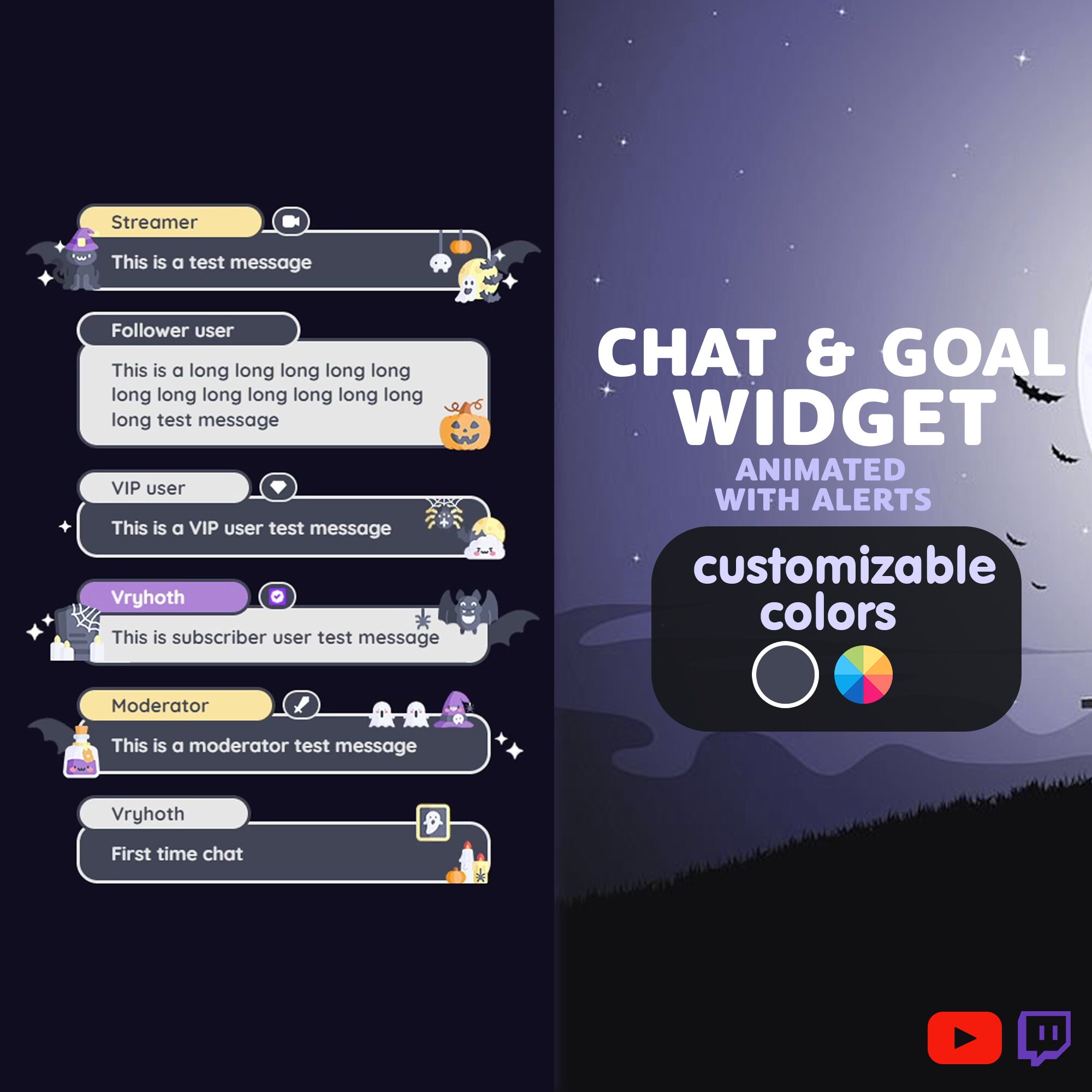 Halloween Stream Chat Widget: Spooky Animated Goal (digital Download ...