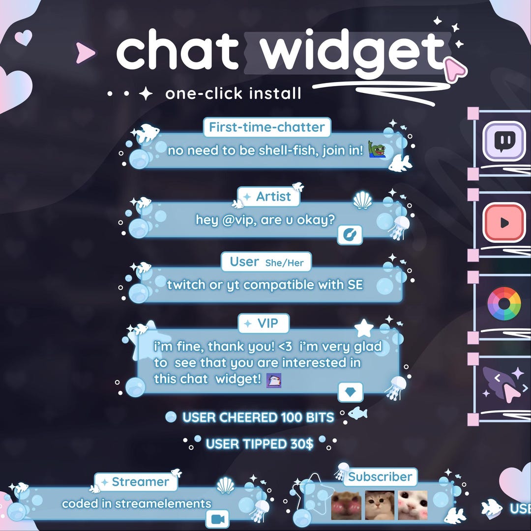 Sea Bubble Chat Widget | OBS, Streamelements & Streamlabs Desktop ...