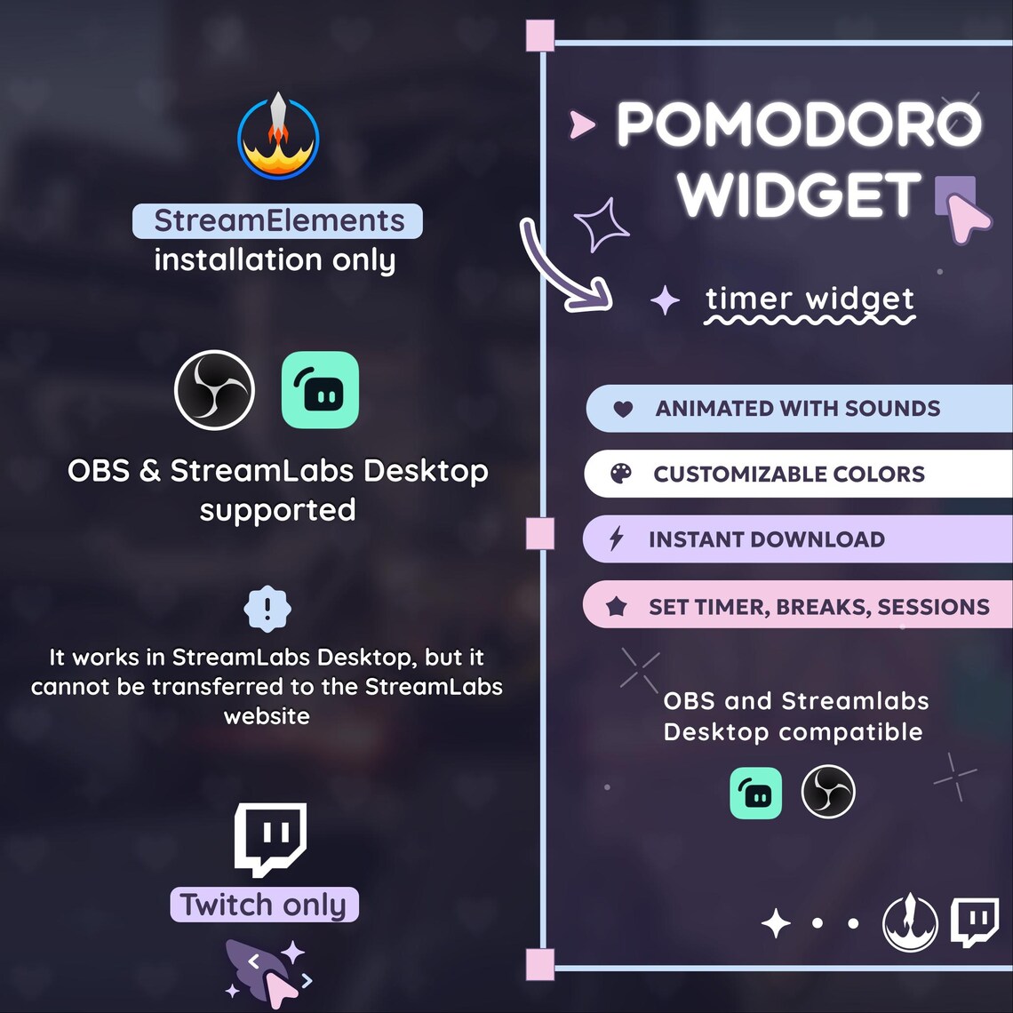 Light Academia Pomodoro Timer Widget | Streamelements, Twitch (digital ...