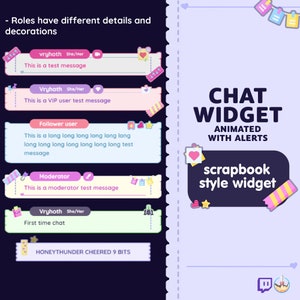 P2U Chat Widget Scrapbook Style Cute Notebook Class School Sticker Pins ...