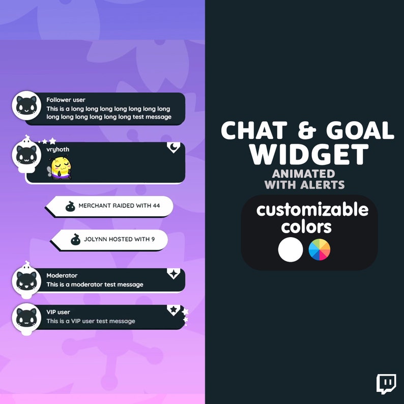 P2U Customizable Chat Widget Cat Ghost White Cute Streamelements L ...