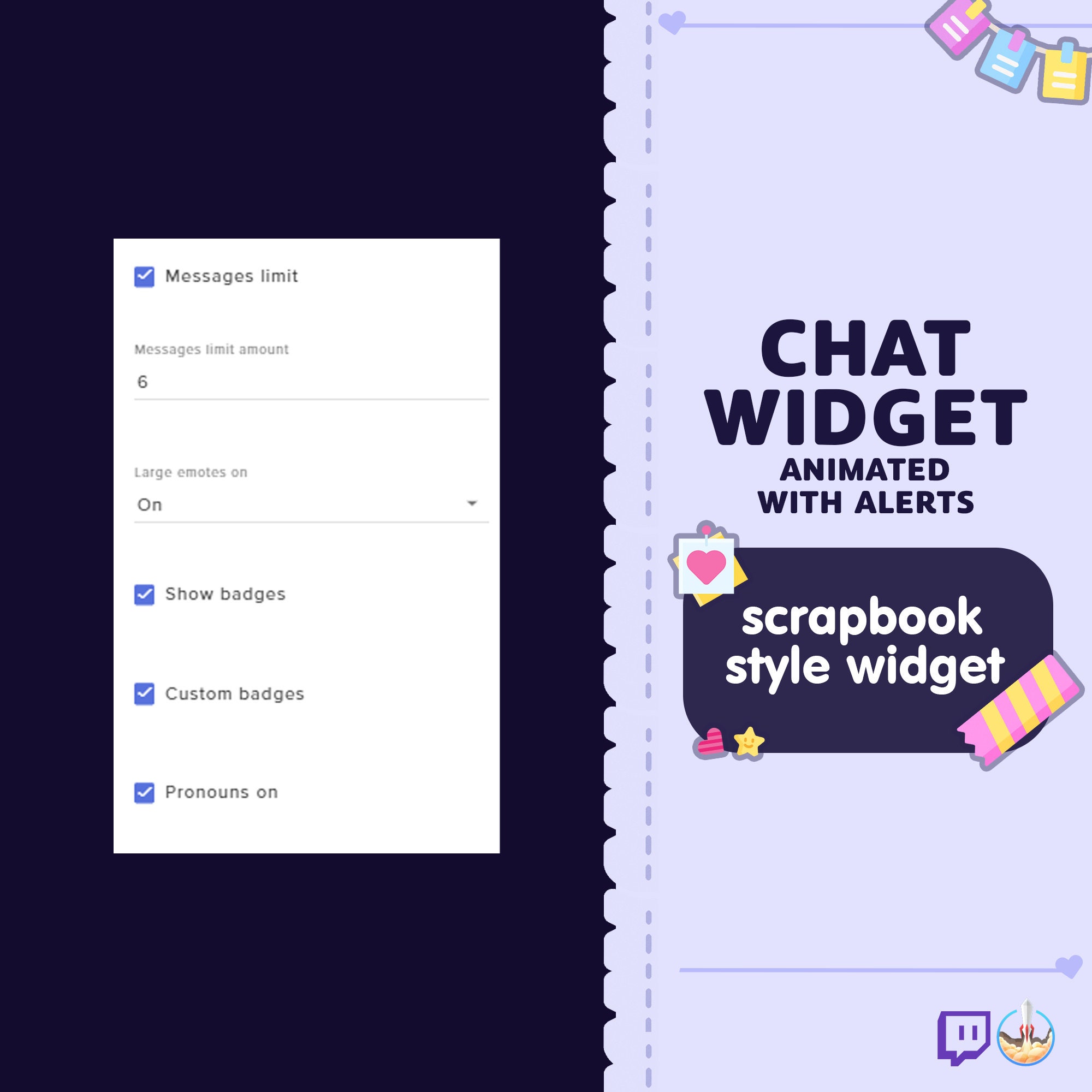 Scrapbook Style Chat Widget for Twitch Streamers (digital Download) - Etsy