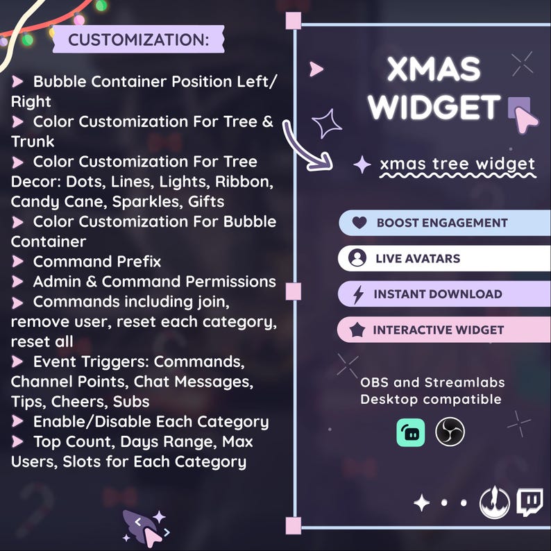 Interactive Christmas Tree Widget – Viewer Avatars, Chat, Subs, Tips ...