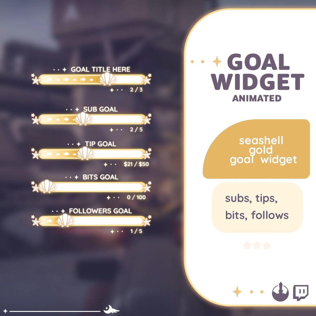 Gold Seashell Goal Widget | Streamelements, Twitch (digital Download ...