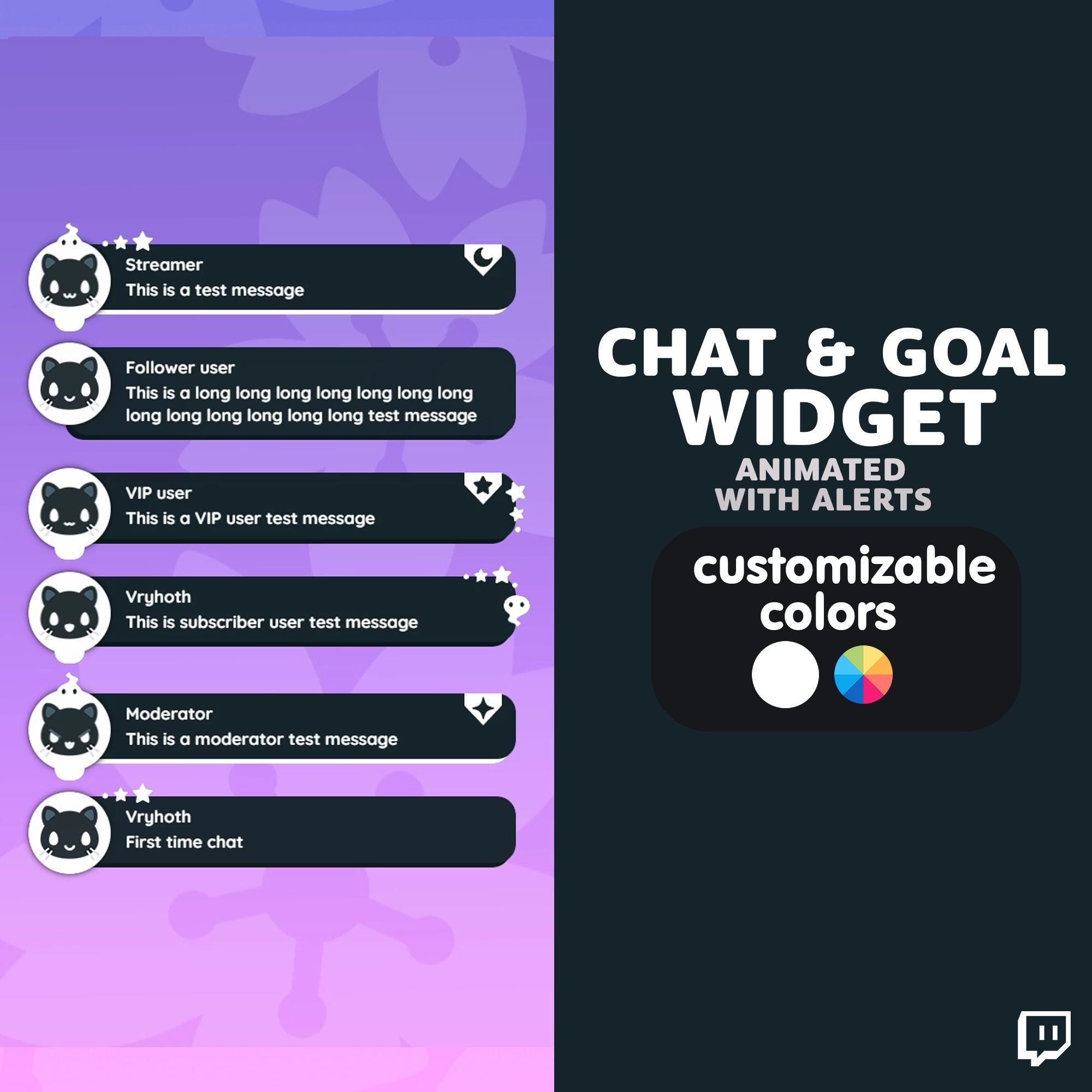 P2U Customizable Chat Widget Cat Ghost White Cute Streamelements L ...
