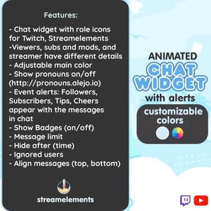 P2U Customizable Chat Widget Moon Blue Stream Chatbox Cute ...