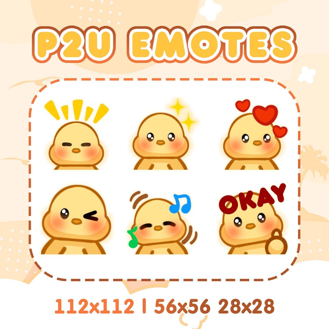6 Kawaii Chicken Emotes Set 1 for Twitch, Discord, & Youtube Stream ...