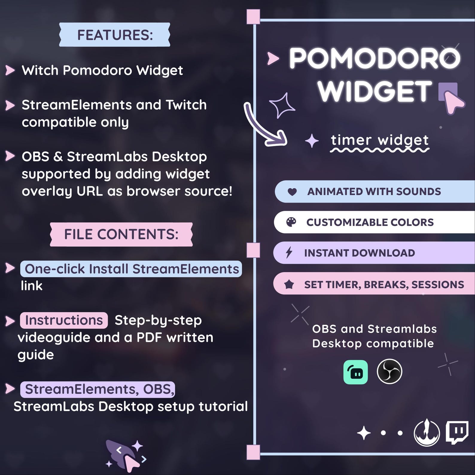 Witch Pomodoro Timer Widget | Customizable Stream Overlay ...