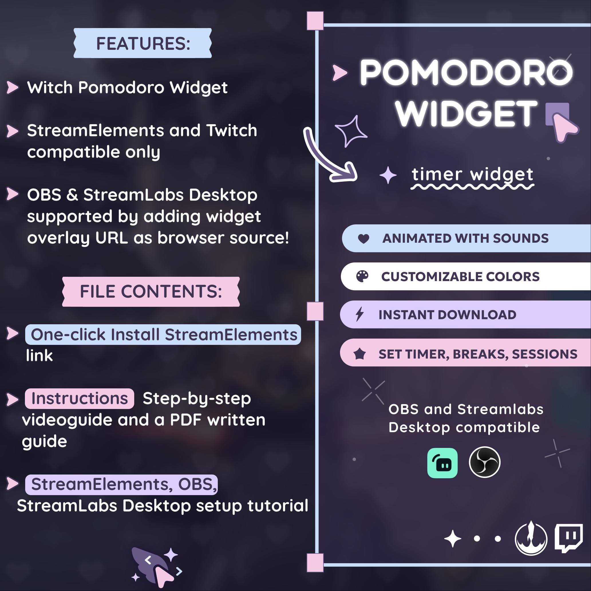 Witch Pomodoro Timer Widget | Customizable Stream Overlay ...