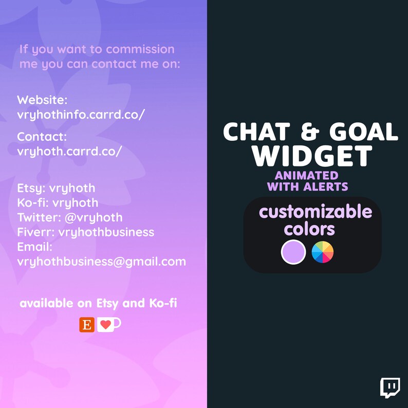 Cute Cat Ghost Purple Chat Widget for Twitch (streamelements) (digital ...