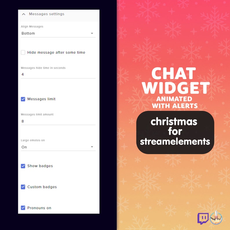 P2U Chat Widget Christmas Xmas Cute Gingerbread Santa Snowflake Cookie ...