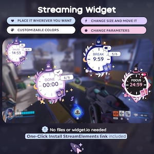 P2U Timer Pomodoro Stopwatch Widget L Witch Magic Spell L Twitch L ...
