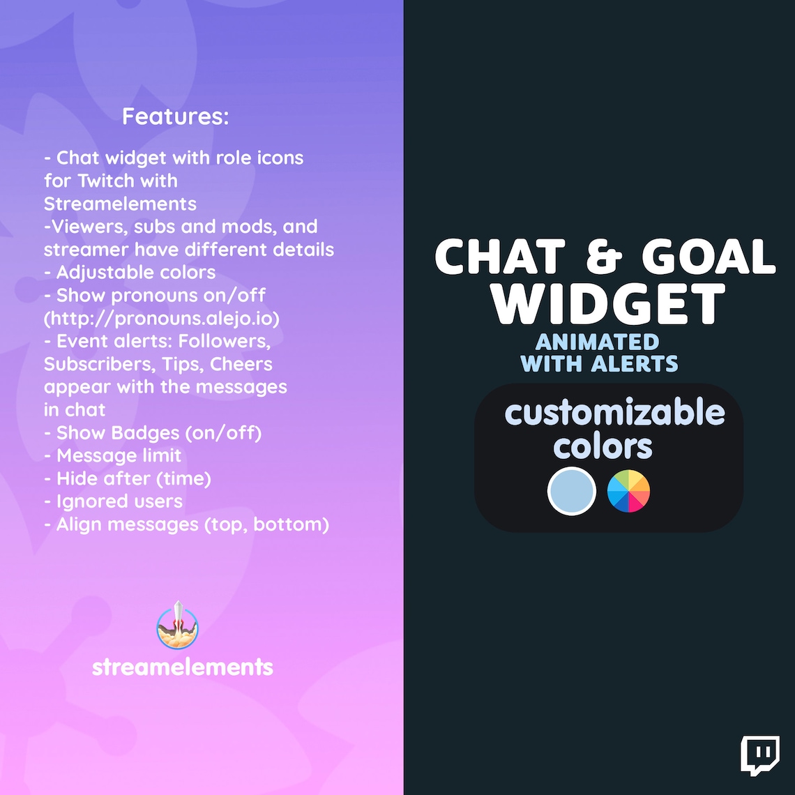 P2U Customizable Chat Widget Cat Ghost Blue Cute Streamelements L ...