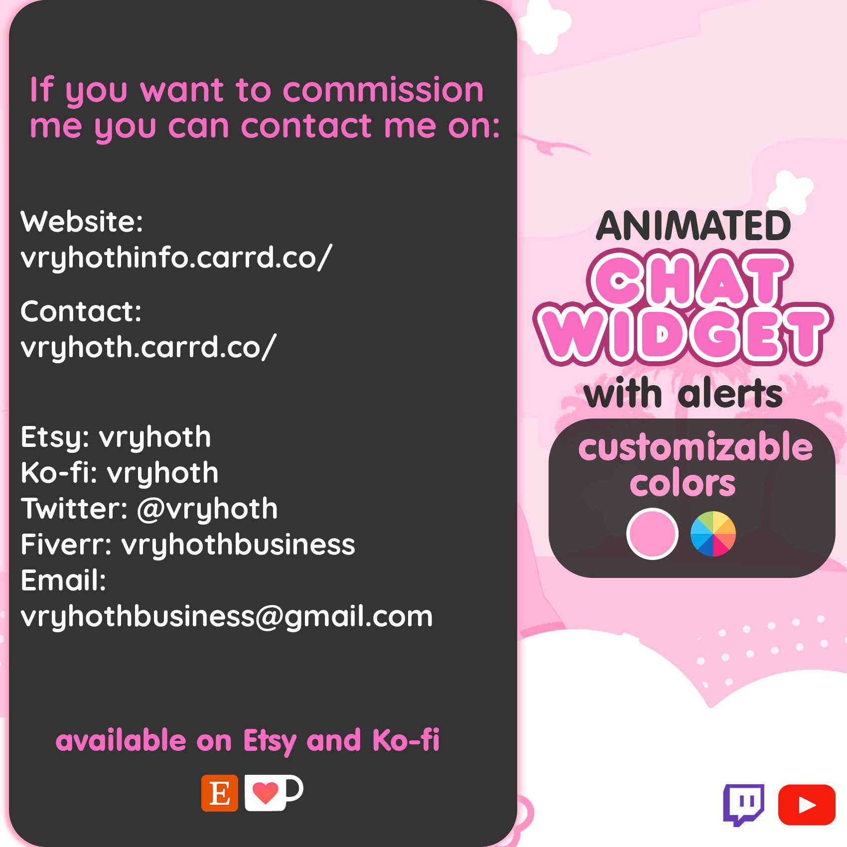 P2U Customizable Chat Widget Moon Pink Stream Chatbox Cute - Etsy