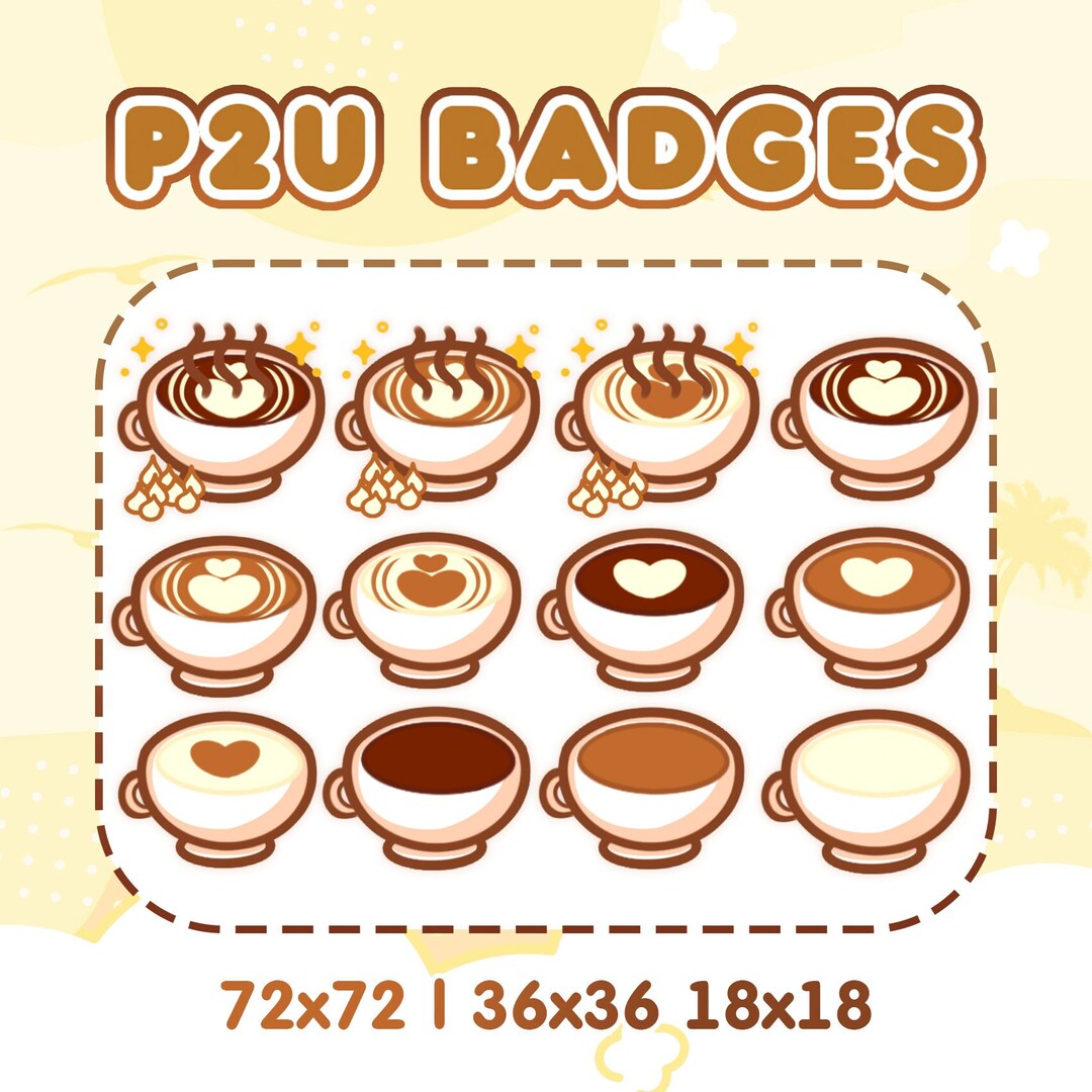 Coffee Sub Badges | Brown Chocolate Twitch Stream Badges (PNG Digital ...