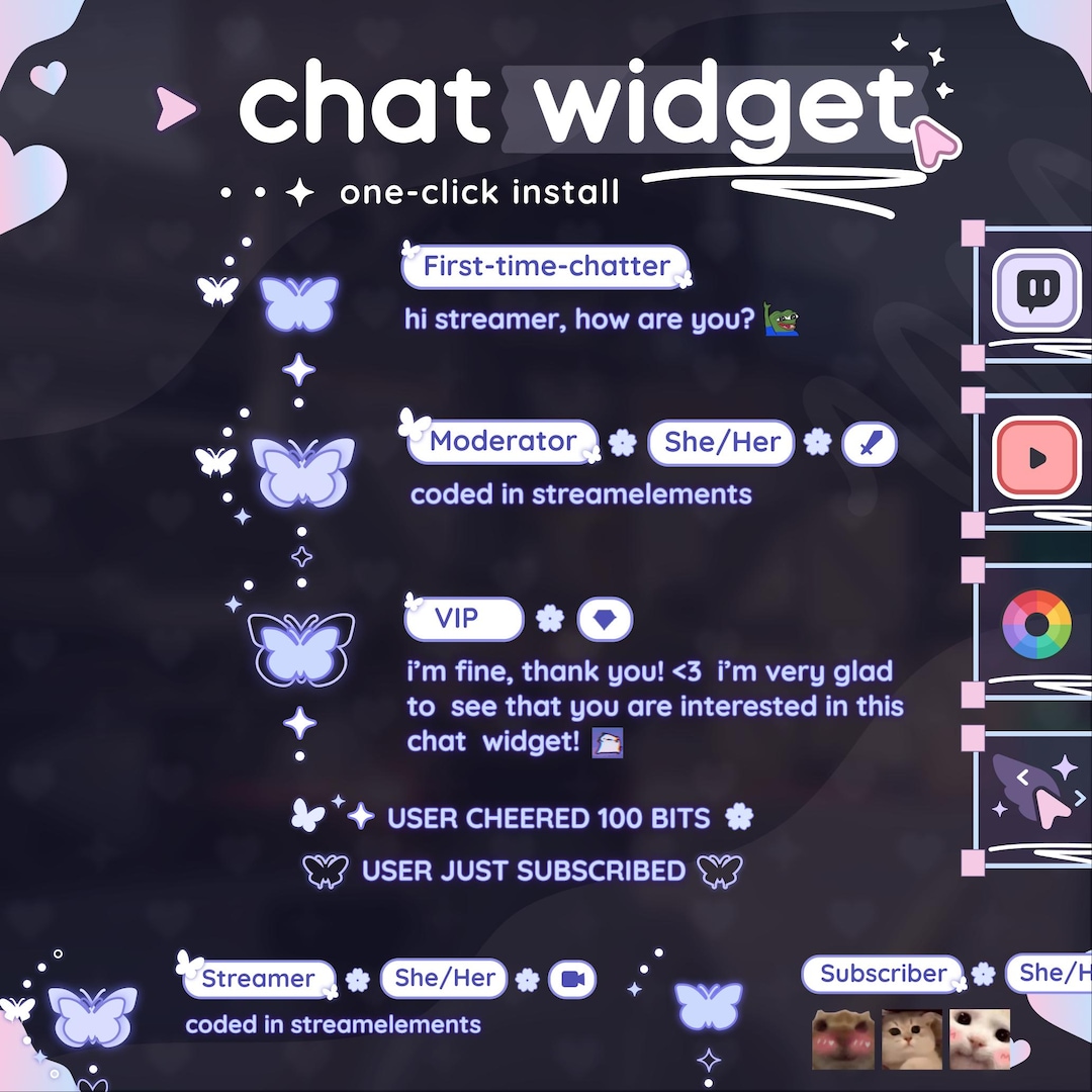 Butterfly Chat Widget | OBS, Streamelements & Streamlabs Desktop ...