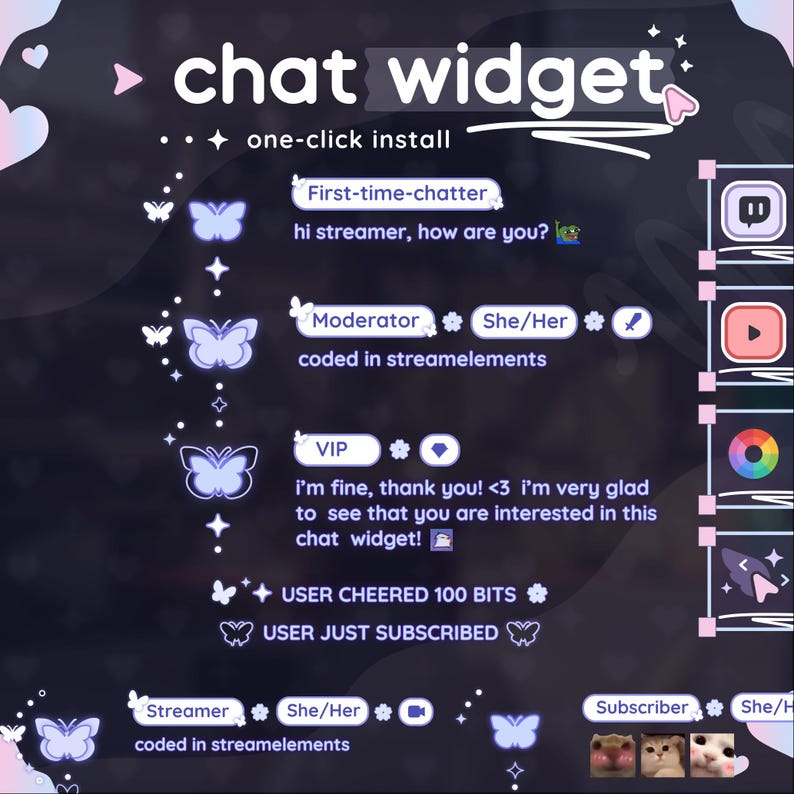 Widget de chat de mariposa / OBS, StreamElements y Streamlabs Desktop ...