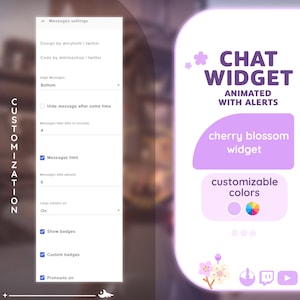 P2U Customizable Chat Widget Cherry Blossom Sakura Purple Stream ...
