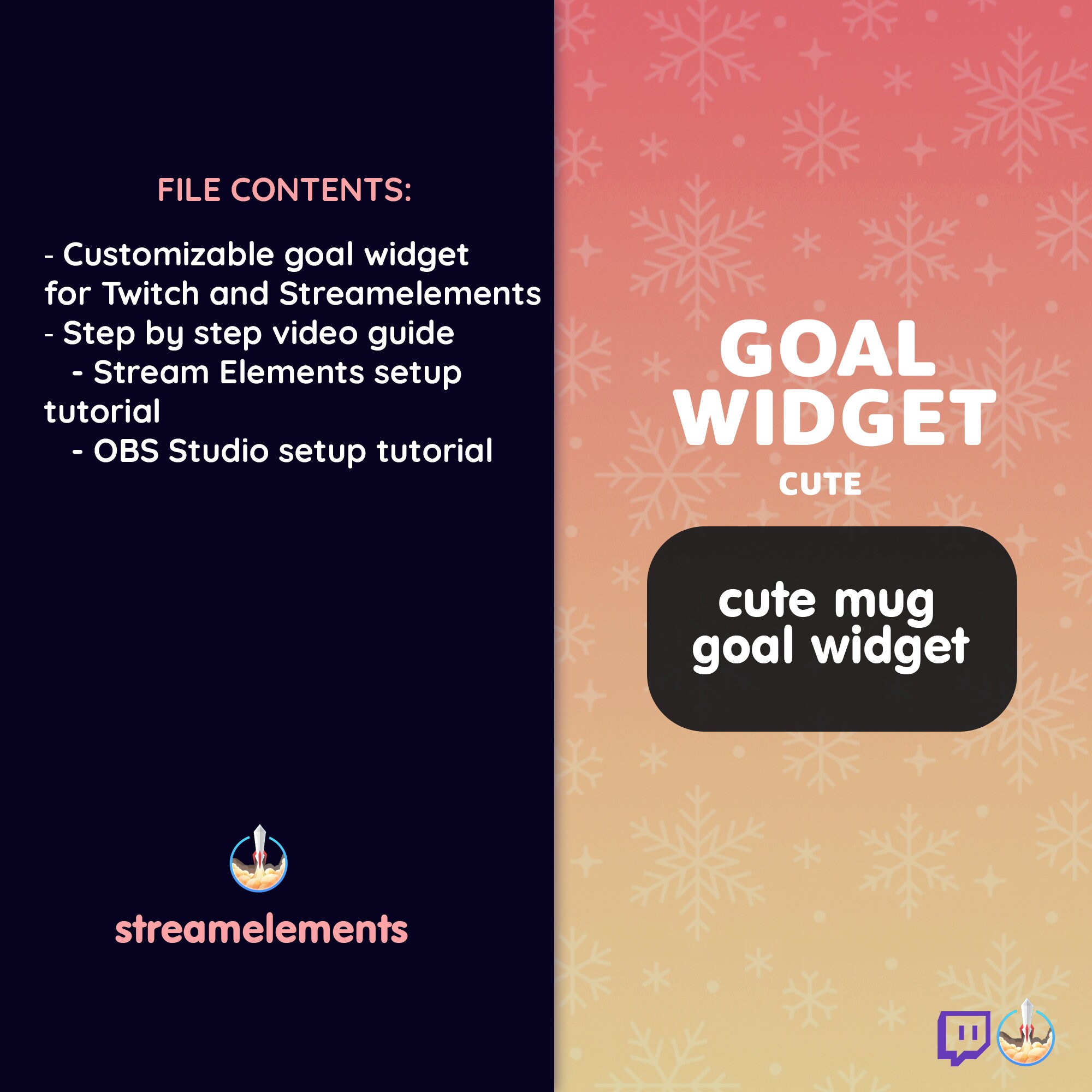 Christmas Mug Goal Widget for Twitch, Streamelements (digital Download ...
