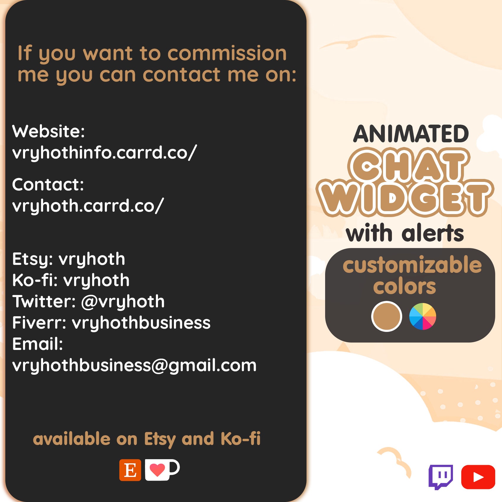 P2U Customizable Chat Widget Paw Pet Cat Dog Brown Stream Chatbox Cute ...
