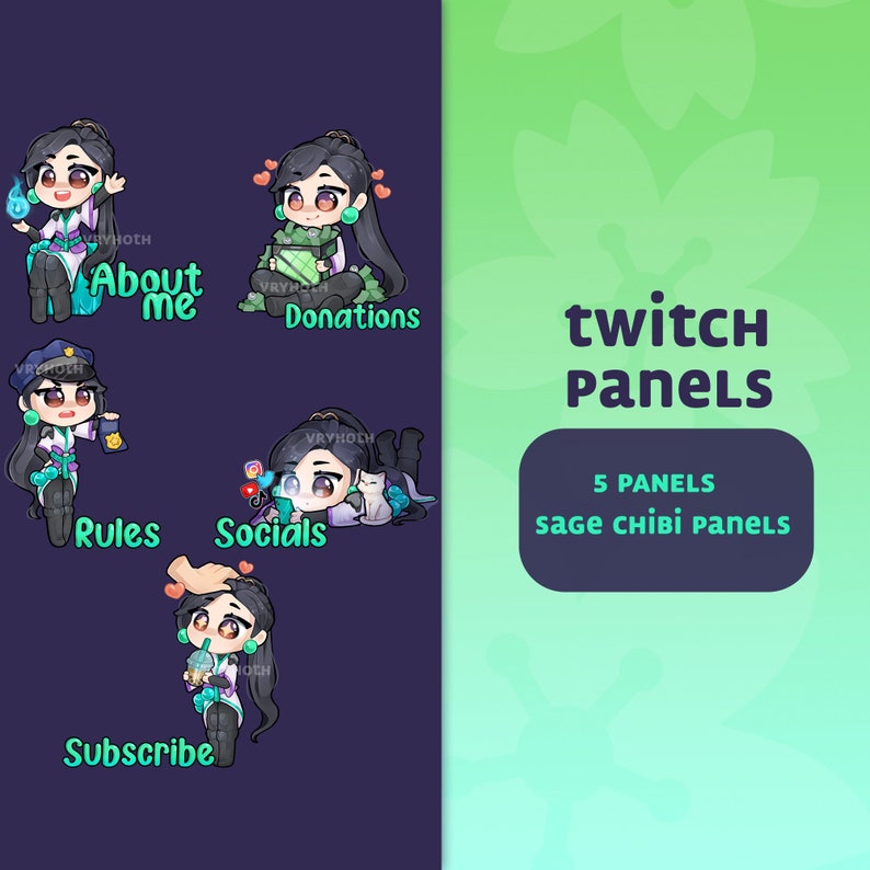 Chibi Sage Twitch Panels Valorant Twitch Cute L Stream Cute L Streaming ...