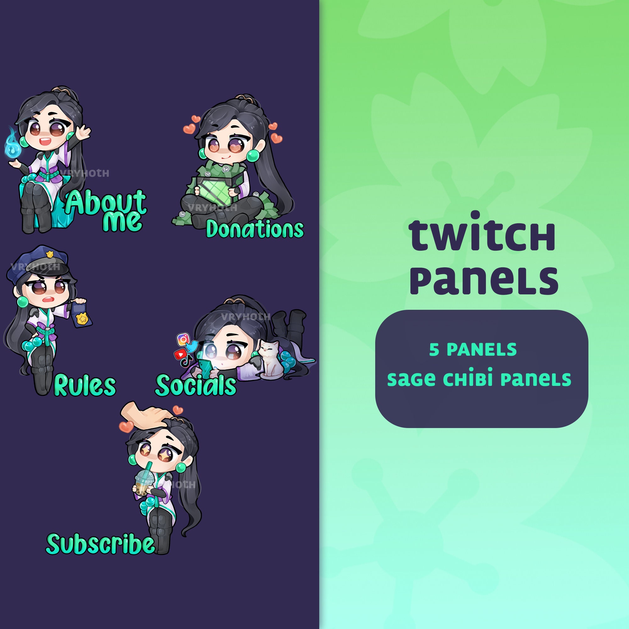 Chibi Sage Twitch Panels Valorant Twitch Cute L Stream Cute L Streaming ...