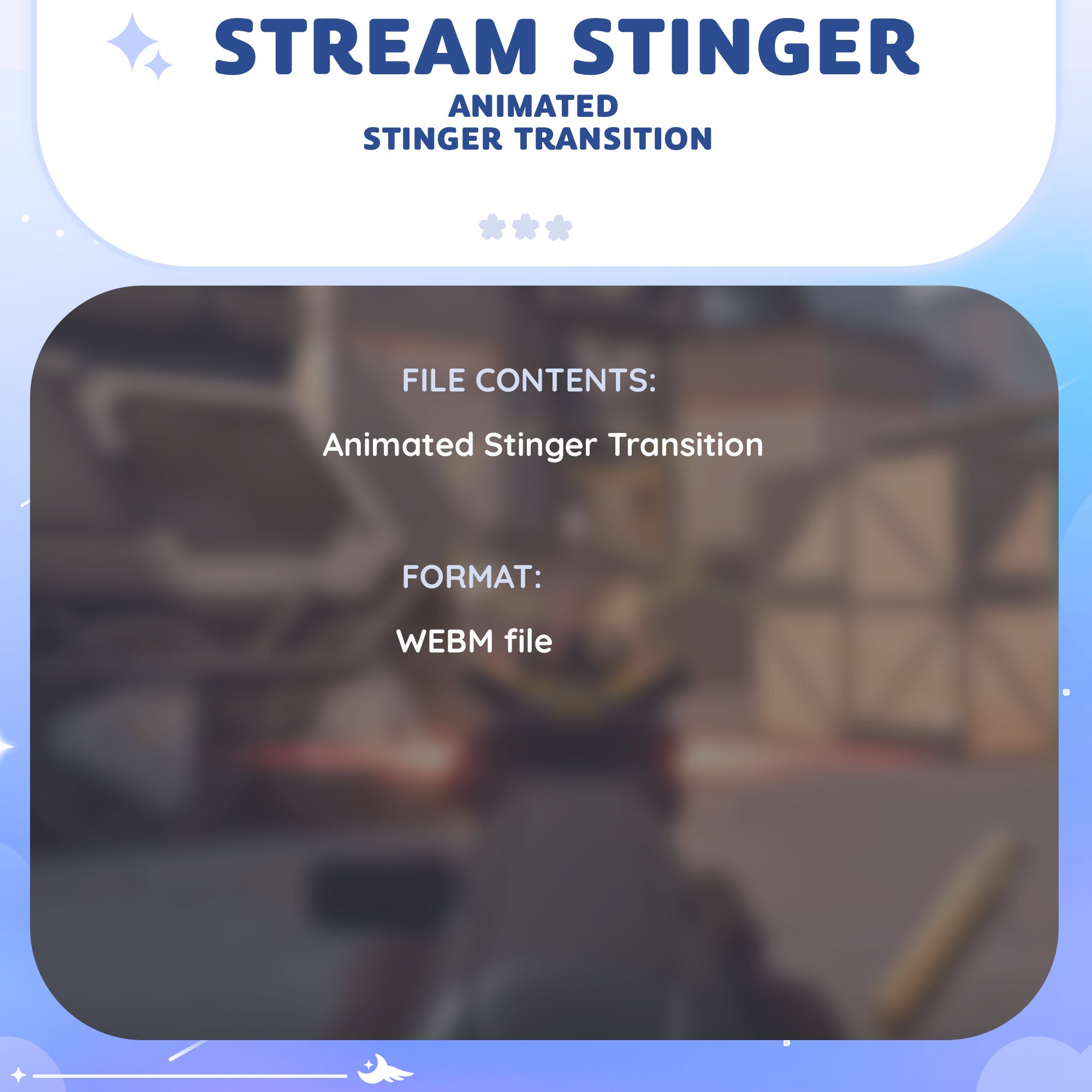 P2U Stinger Transition Animated Stream Blue Cloud Sparkle Star Moon Twitch Streamer Cute ...