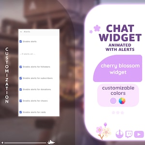 P2U Customizable Chat Widget Cherry Blossom Sakura Purple Stream ...