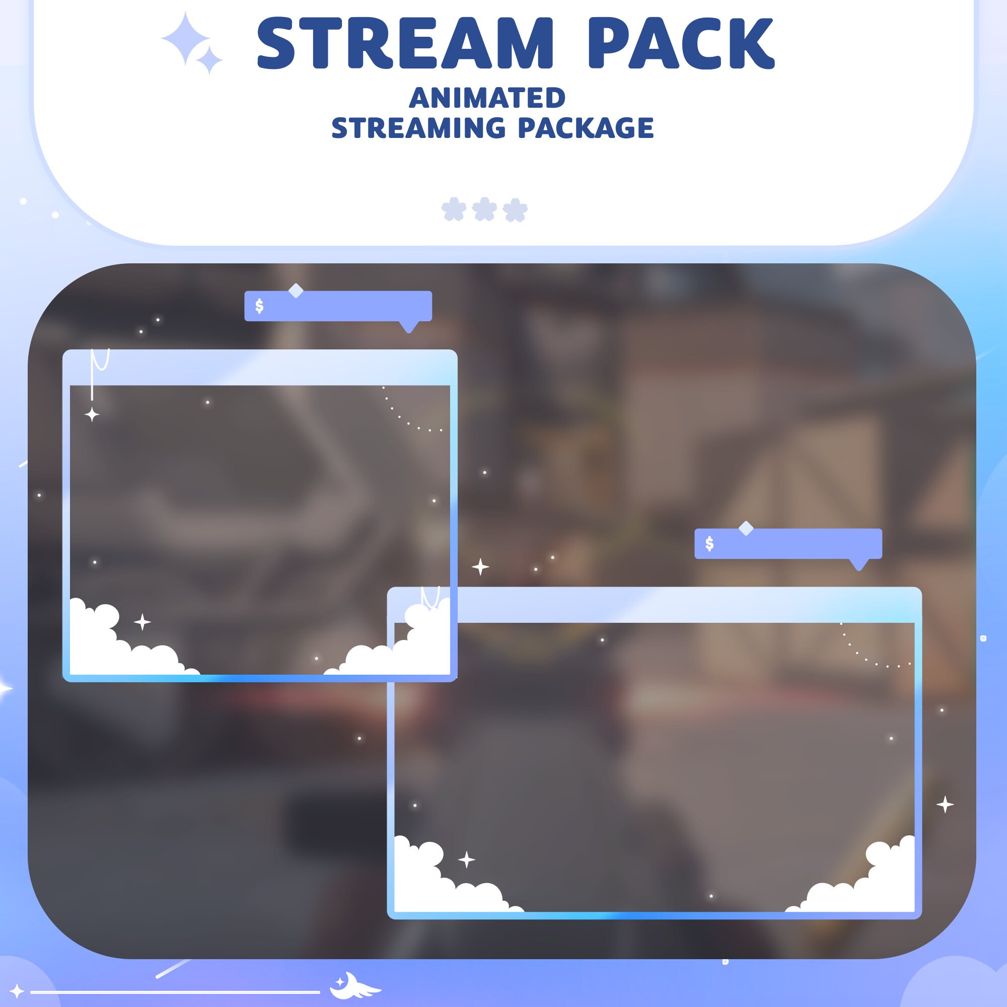 P2U Animated Stream Pack Screens Overlay Alerts Panels Webcam Stinget ...