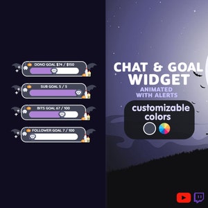 P2U Customizable Chat Widget Goal Halloween Cute Spooky Terror Stream ...