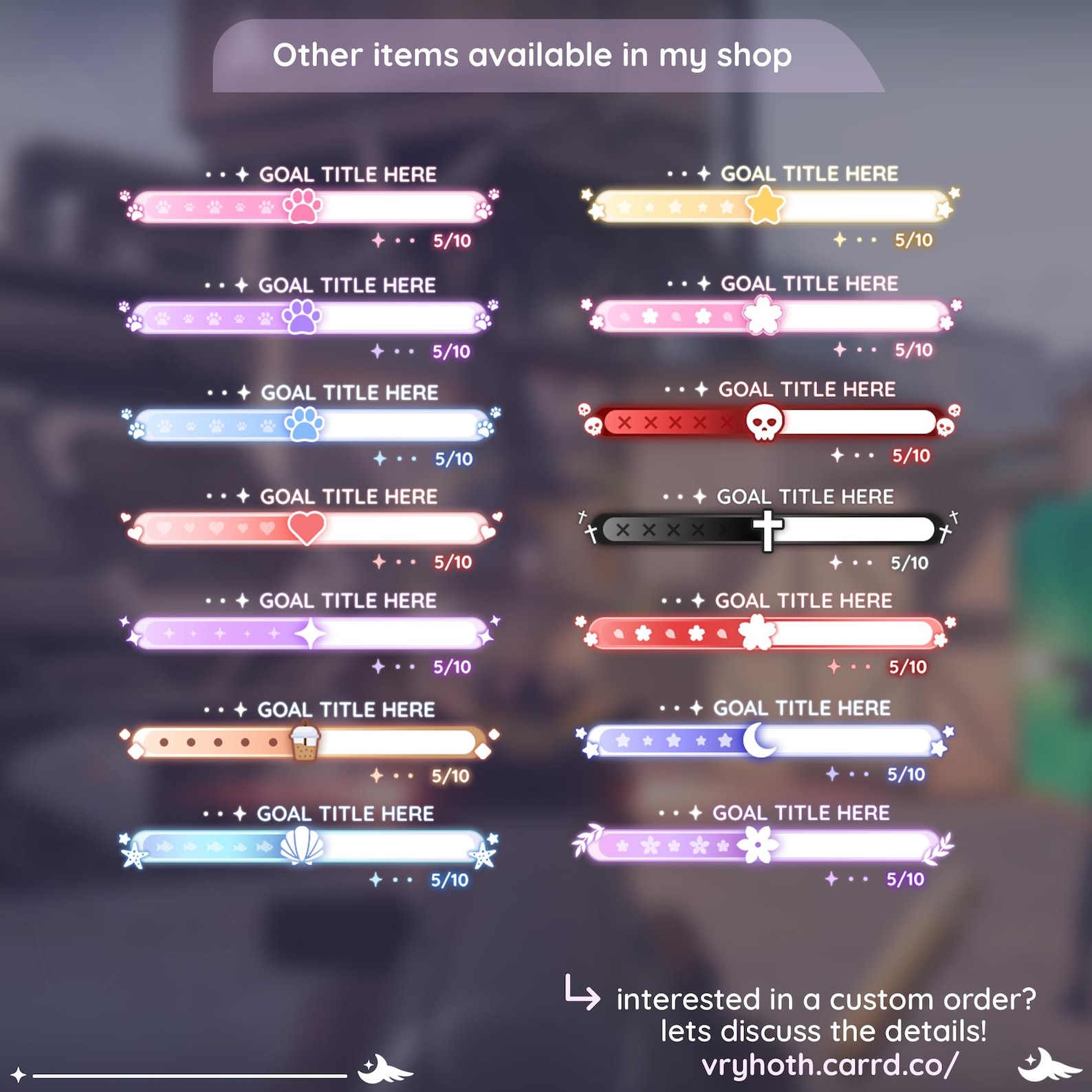 P2U Blue Paw Goal Widget Customizable Cute Sparkles Streamelements L ...