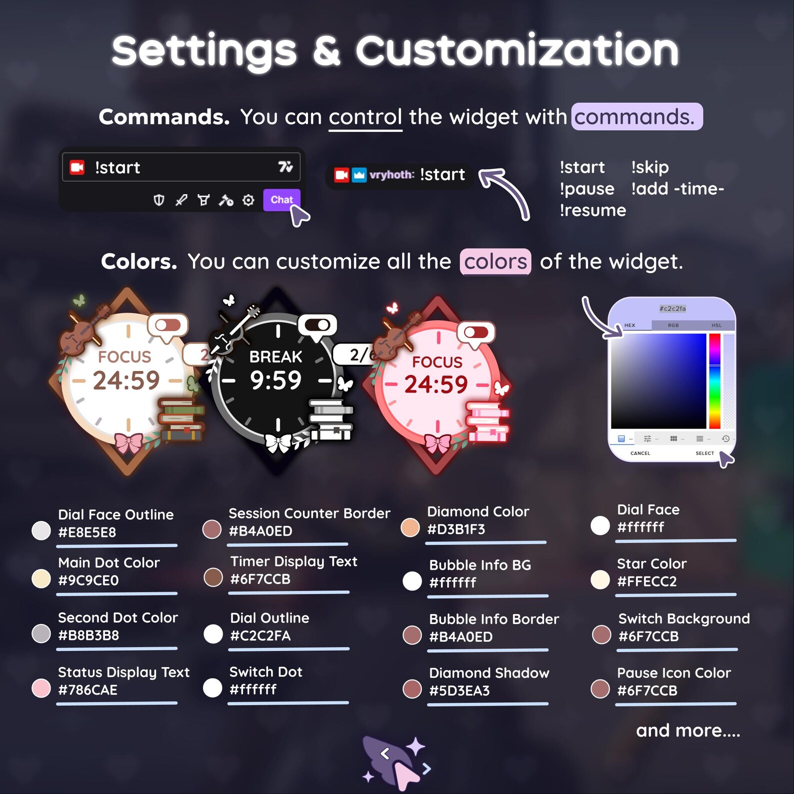 Light Academia Pomodoro Timer Widget | Streamelements, Twitch (digital ...