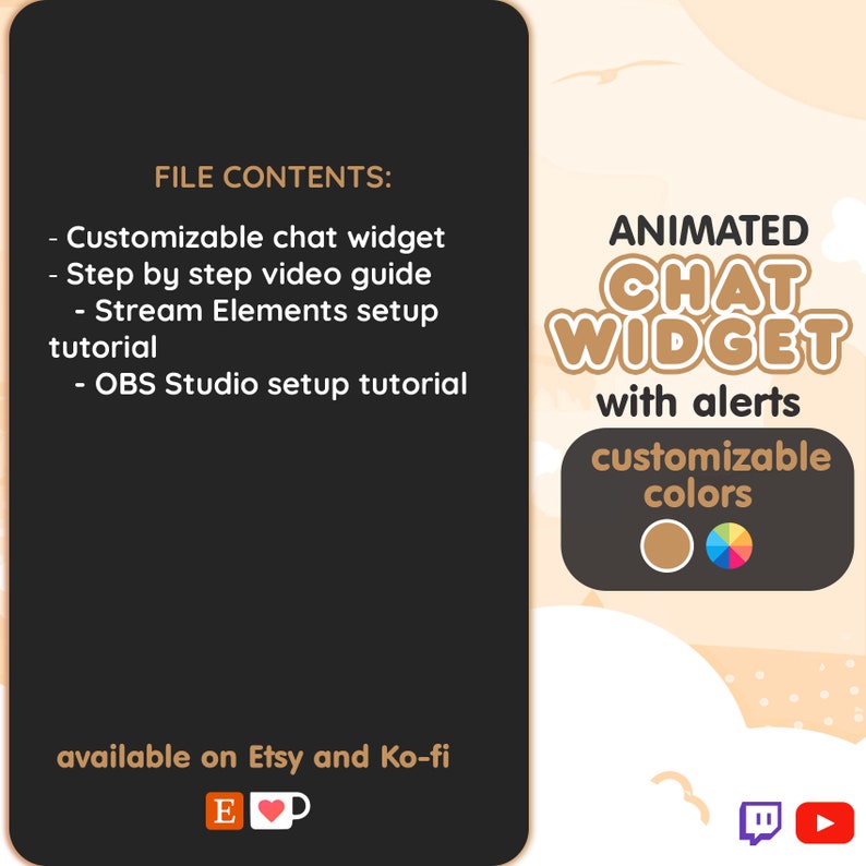 P2U Customizable Chat Widget Paw Pet Cat Dog Brown Stream Chatbox Cute ...