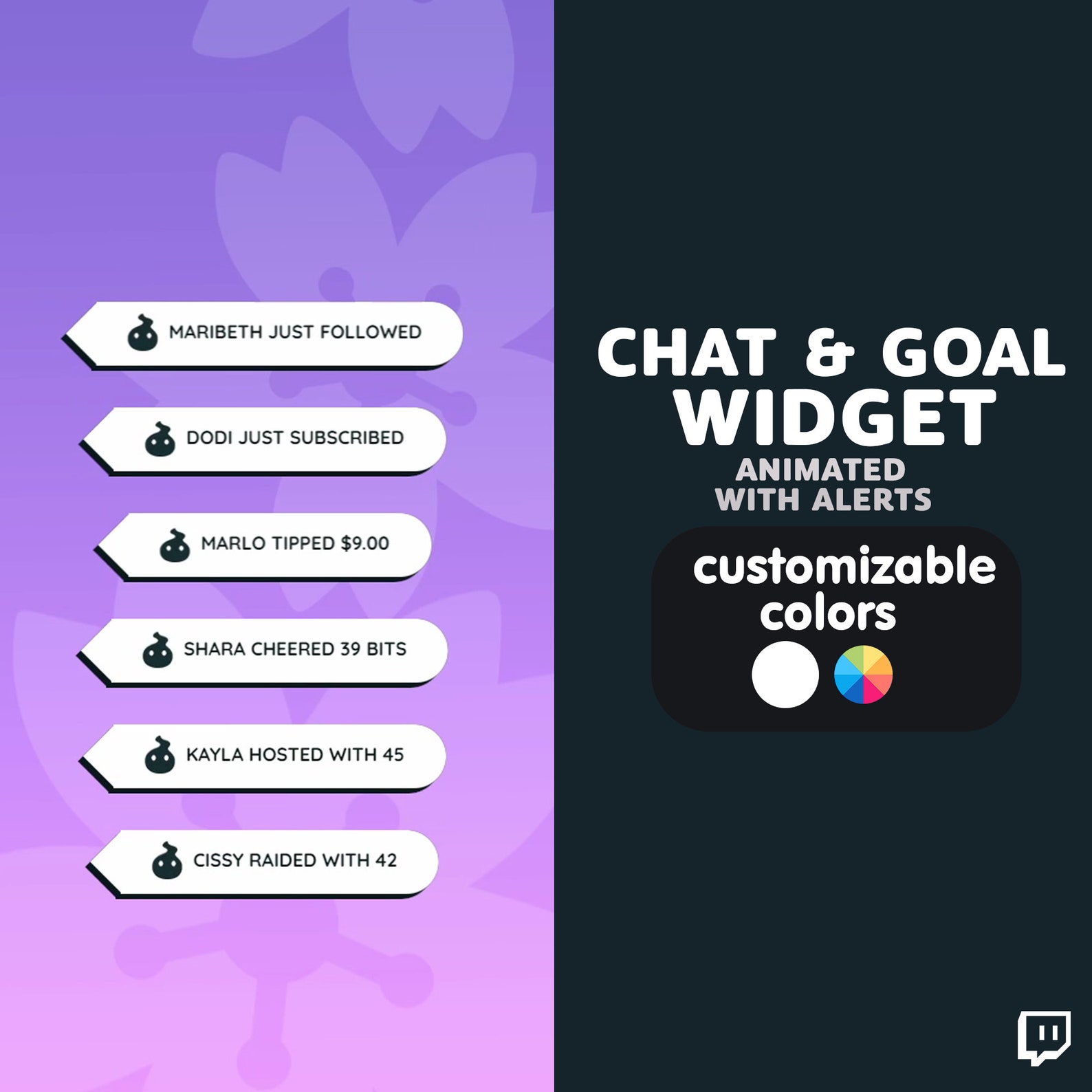 P2U Customizable Chat Widget Cat Ghost White Cute Streamelements L ...