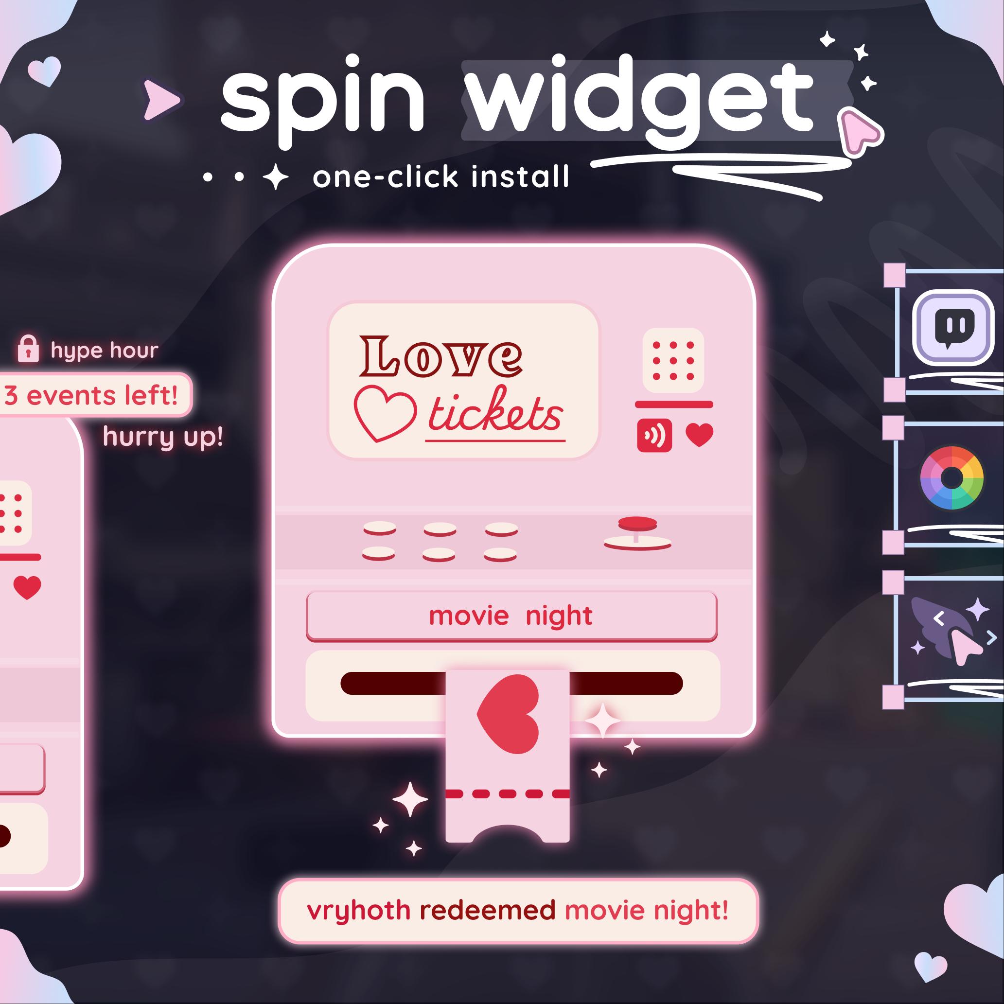 Twitch Spin Wheel Widget – Love Ticket Machine, Streamelements & OBS ...