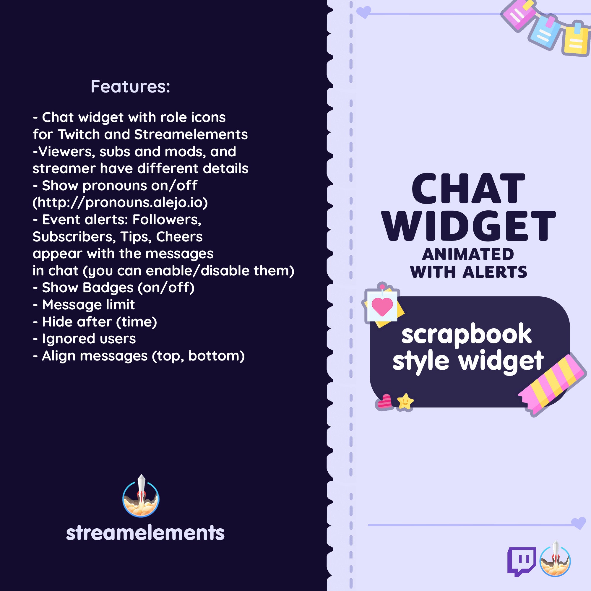 Scrapbook Style Chat Widget for Twitch Streamers (digital Download) - Etsy