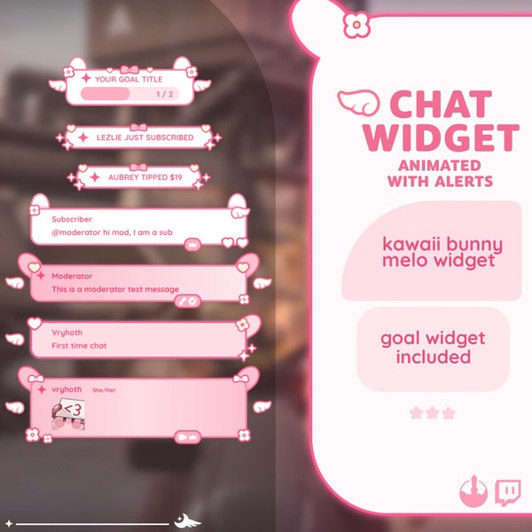 Pink and Black Animated Streaming Vtuber Background Kawaii Stars Moving ...